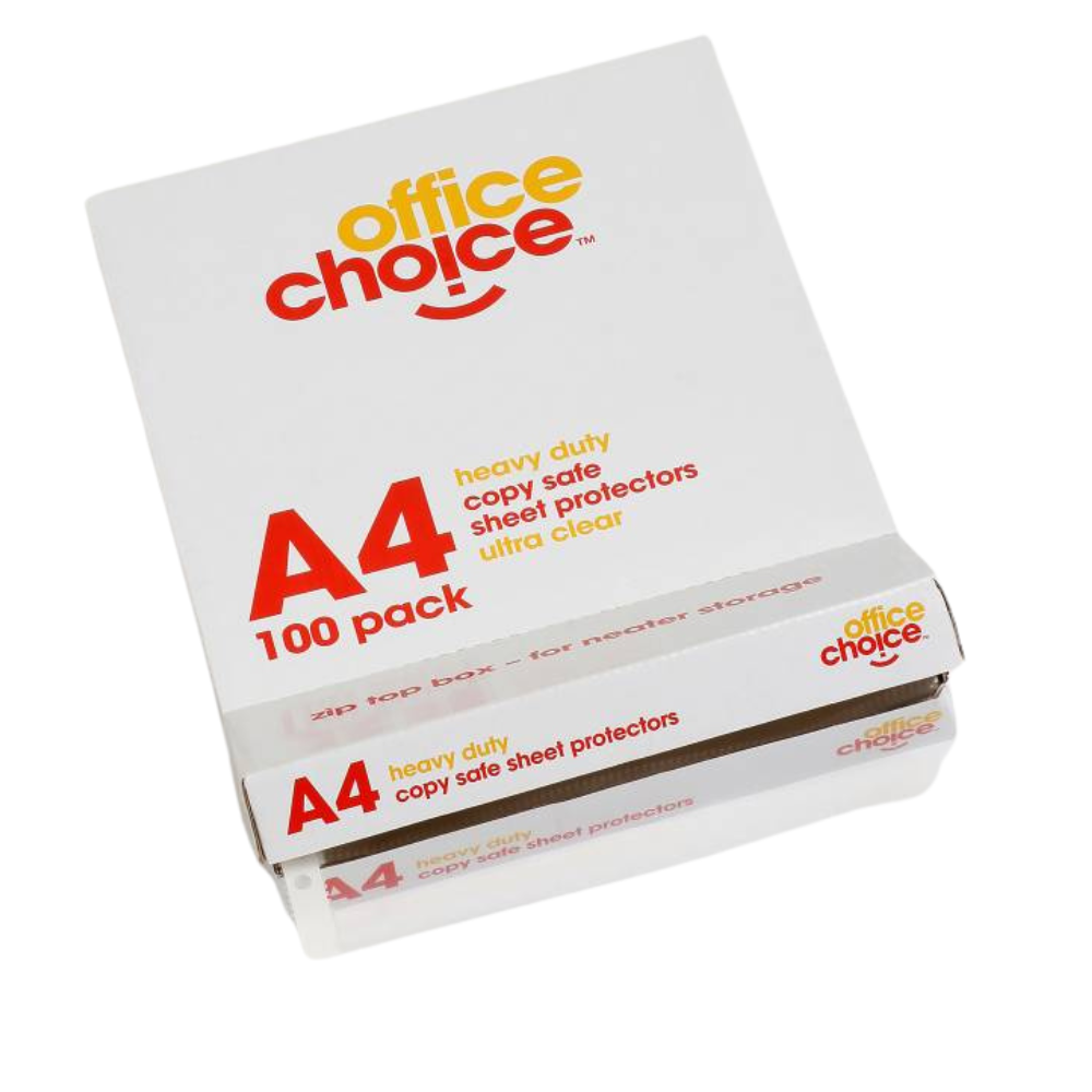 Office Choice Sheet Protectors A4 Heavy Duty Copy safe Box Of 100 ...