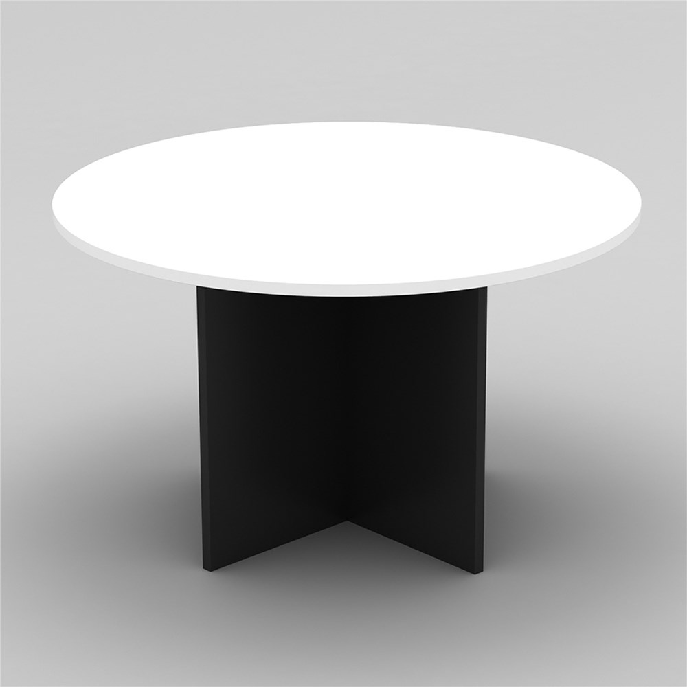 OM Round Meeting Table 900 Diameter x 720mmH White And Charcoal - Your ...