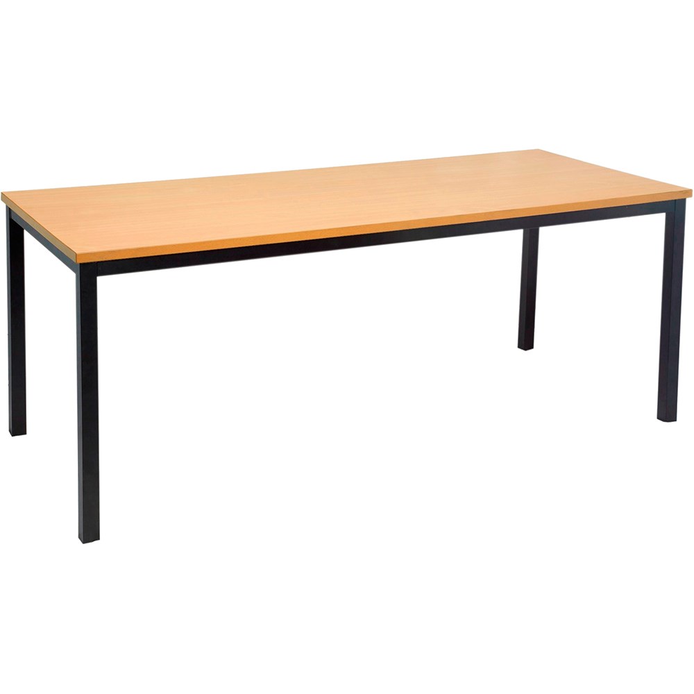 Rapidline Steel Frame Table 1200W x 600D x 730mmH Beech Top Black Frame ...