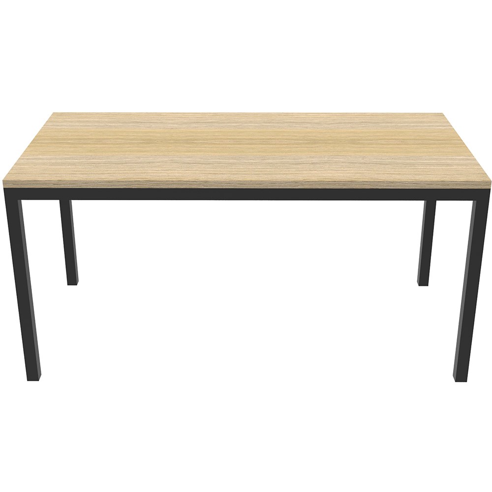 Rapidline Steel Frame Table 1200W x 600D x 730mmH Oak Top Black Frame ...