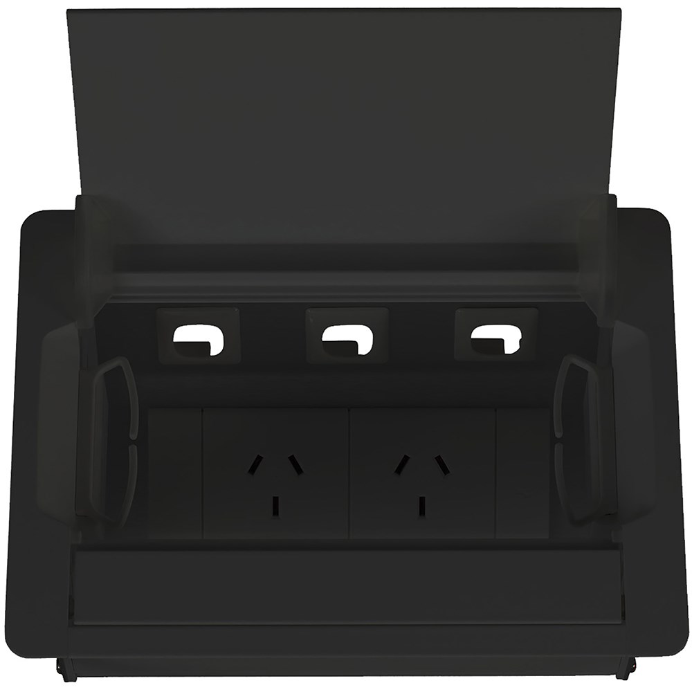 Rapidline Table Surface Mounted Service Box 2 GPO Black - Your Home for ...