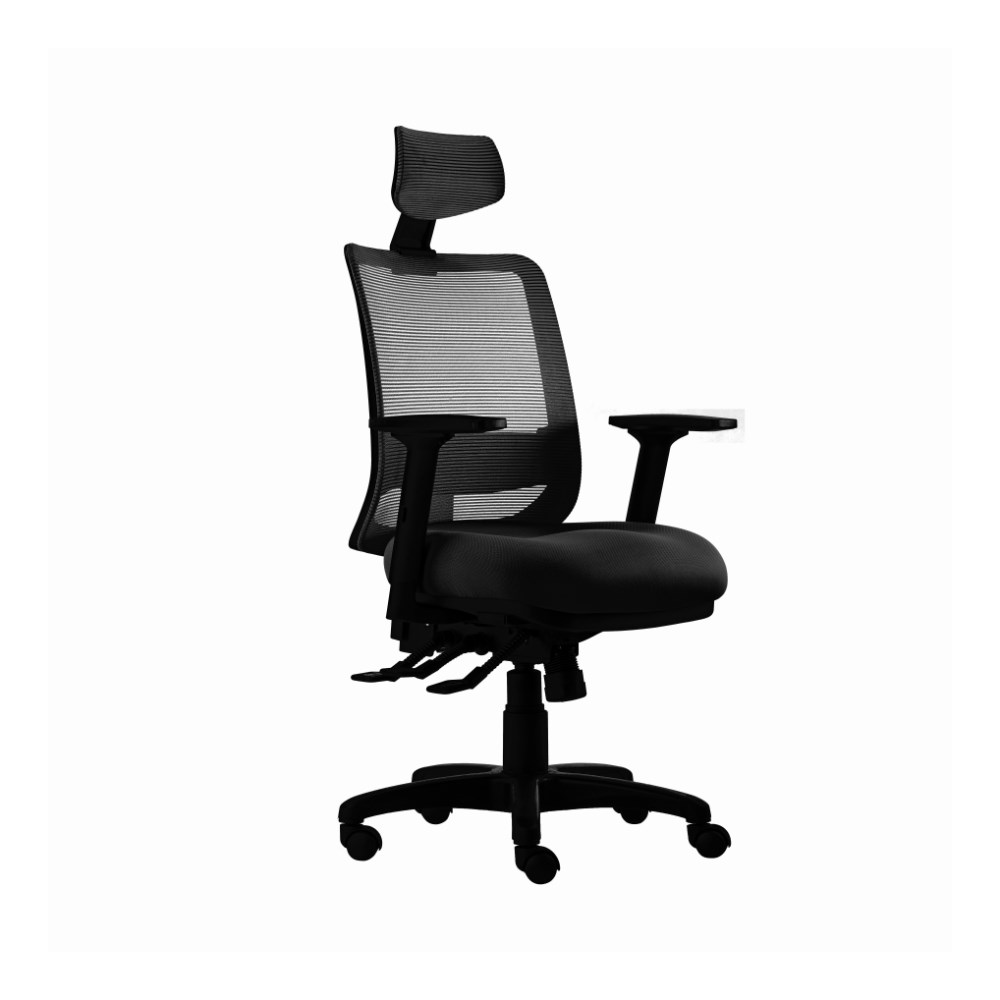 Sylex Epic High Back Office Chair With Arms Black Fabric Seat Mesh Back ...