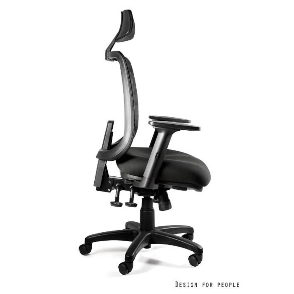 Sylex Epic High Back Office Chair With Arms Black Fabric Seat Mesh Back ...