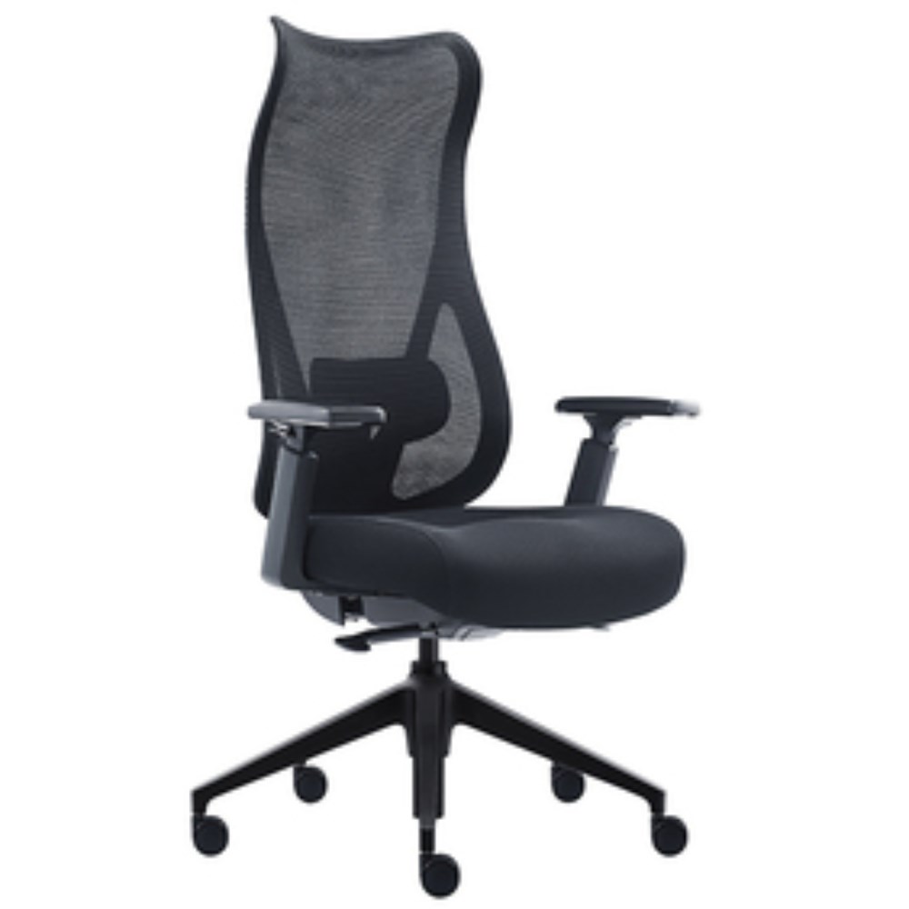 Razor Executive Chair High Back With Arms Black Fabric Seat Mesh Back ...