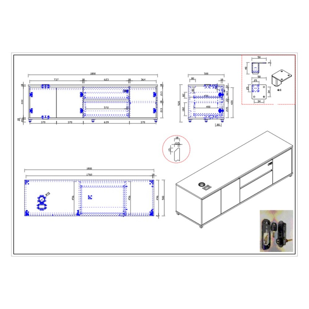 Rapidline Executive Boost+ And Halo+ RHS Cabinet Only 1800W x 500D x ...