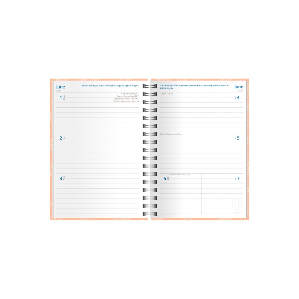Upward Fashion Diary B6 Week To View Blue Sky - Your Home for Office Supplies & Stationery in ...