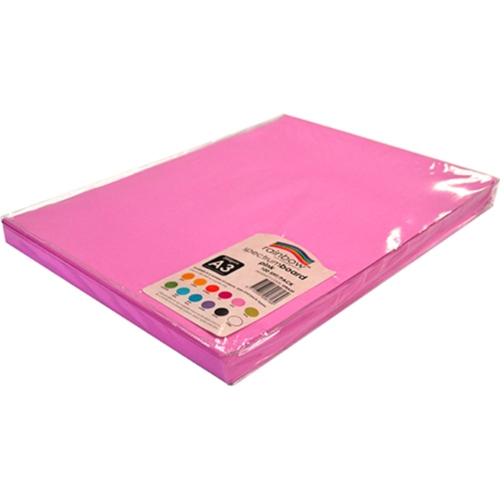 Rainbow Spectrum Board A3 220gsm Pink 100 Sheets - Your Home for Office ...