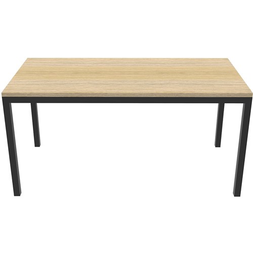 Rapidline Steel Frame Table 1200W x 600D x 730mmH Oak Top Black Frame ...