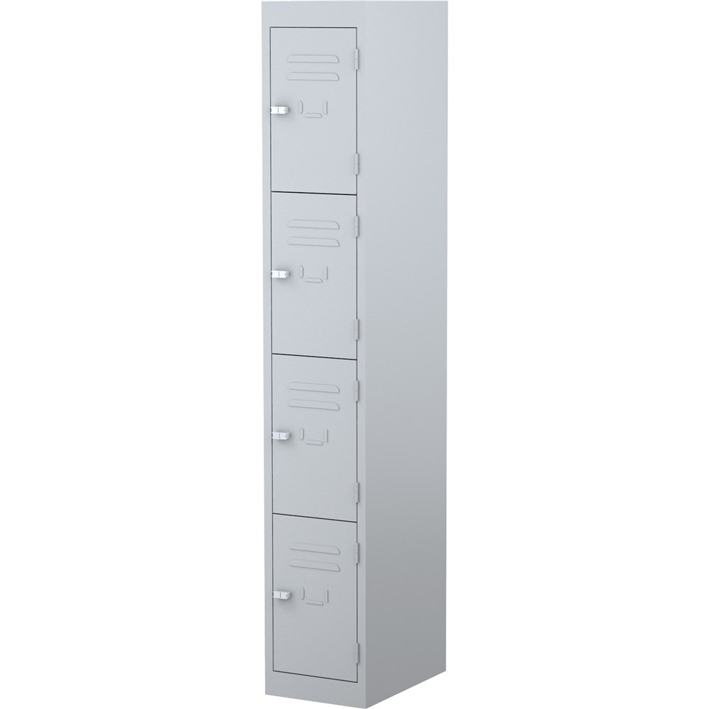 Steelco Steel Personnel Locker 4 Door 305W x 460D x 1830mmH Silver Grey ...
